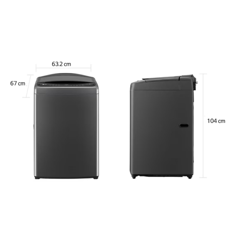 Lavadora Lg WT21MV6 21kg /46lbs Inverter Carga Superior Gris